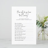 Baby Shower Game How well do you know Mommy | Zazzle
