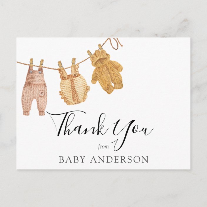 Baby Shower Gender Neutral Thank You Postcard | Zazzle.com