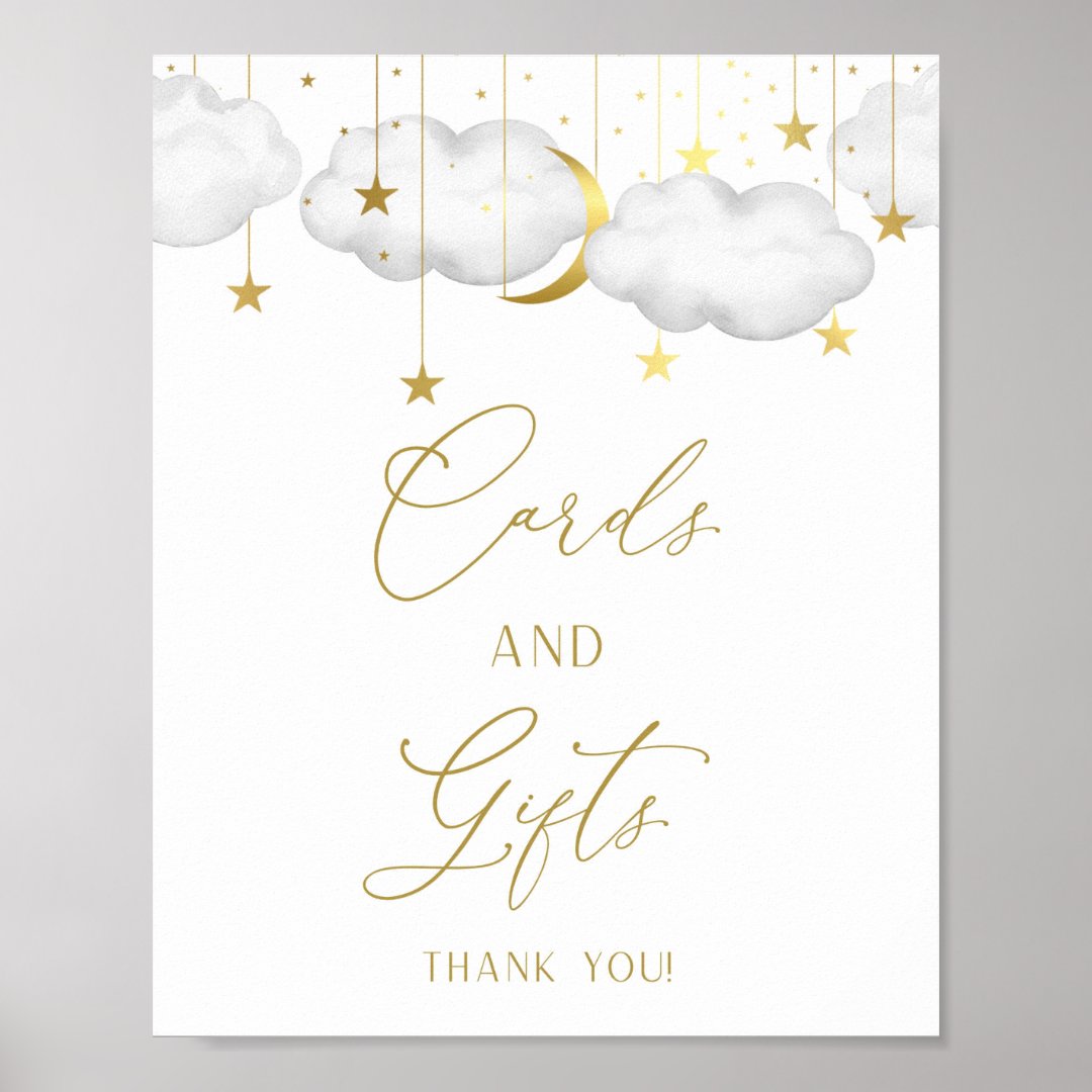 Baby Shower Gifts Sign, Cards and Gifts Poster | Zazzle