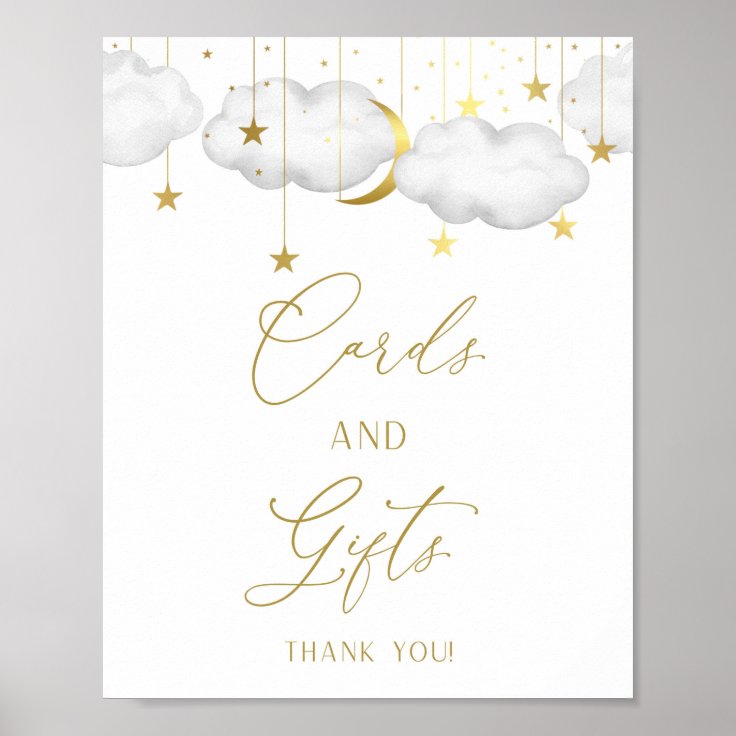 Baby Shower Gifts Sign, Cards and Gifts Poster | Zazzle
