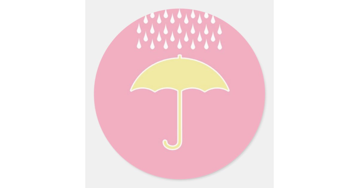 Baby Shower Girl Pink Umbrella Stickers | Zazzle
