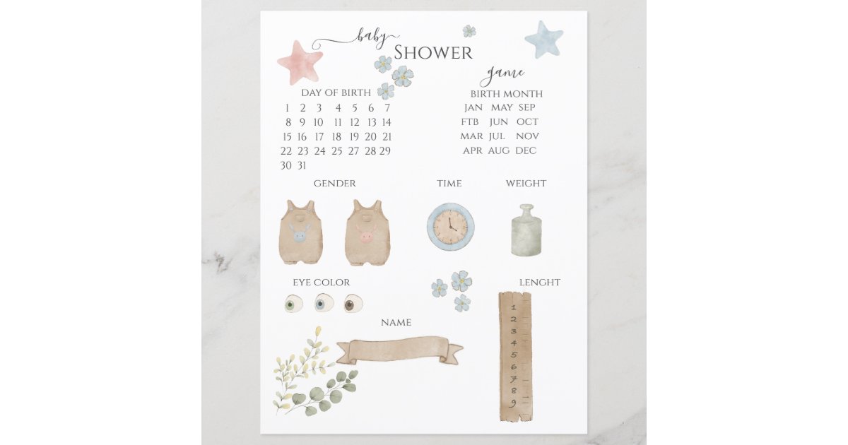 Baby Shower Guessing Game | Zazzle