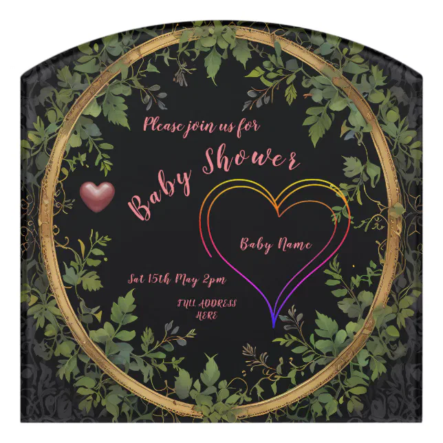 Baby Shower Heart Door Sign | Zazzle