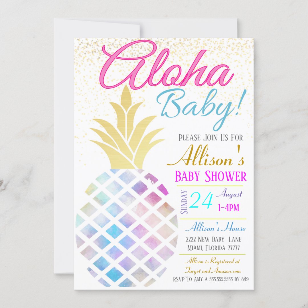 Baby Shower Invitation, Aloha Baby Invitation | Zazzle
