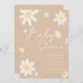 Baby Shower Invitation Daisy Beige | Zazzle