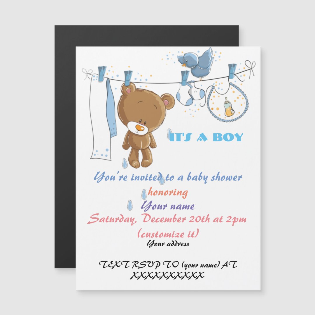 Baby Shower Invitation for a baby boy | Zazzle