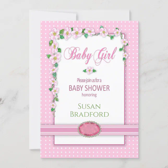 Baby Shower Invitation, Name Insert, Baby Girl Invitation | Zazzle