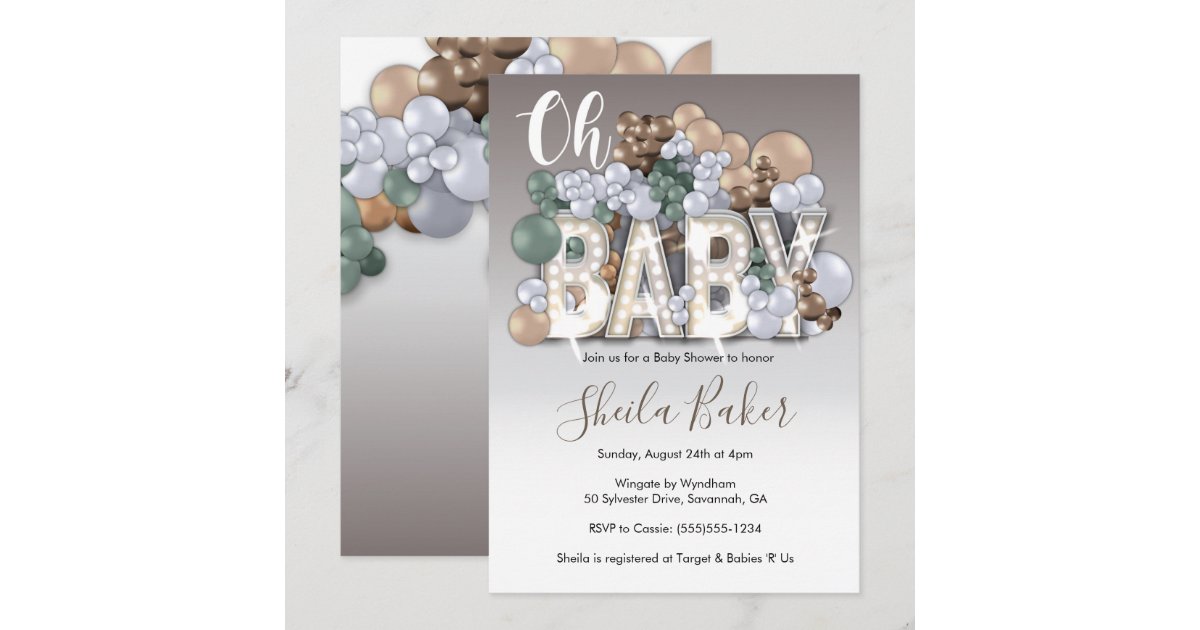 Baby Shower Invitation - "Oh Baby" Gender Neutral | Zazzle