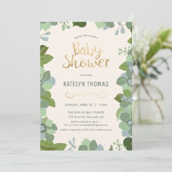 Baby Shower Invitation, Spring, Floral, Customized Invitation | Zazzle