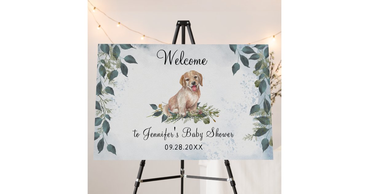Baby Shower Labrador Puppy Welcome Foam Board | Zazzle