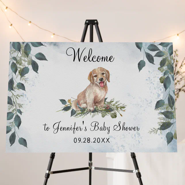 Baby Shower Labrador Puppy Welcome Foam Board | Zazzle