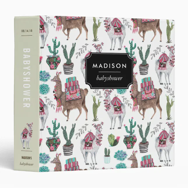 Baby Shower | Llamas Animals | Custom | Binder | Zazzle