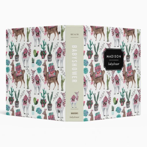 Baby Shower | Llamas Animals | Custom | Binder | Zazzle