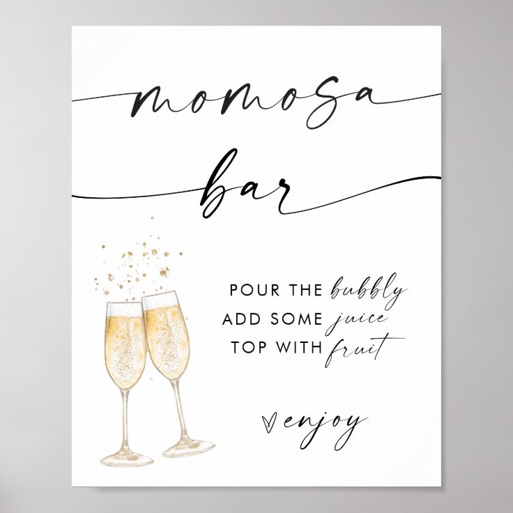Baby Shower Mimosa Bar Sign | Momosa Bar Sign | Zazzle
