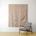 Baby shower modern giraffe elegant typography tape tapestry | Zazzle