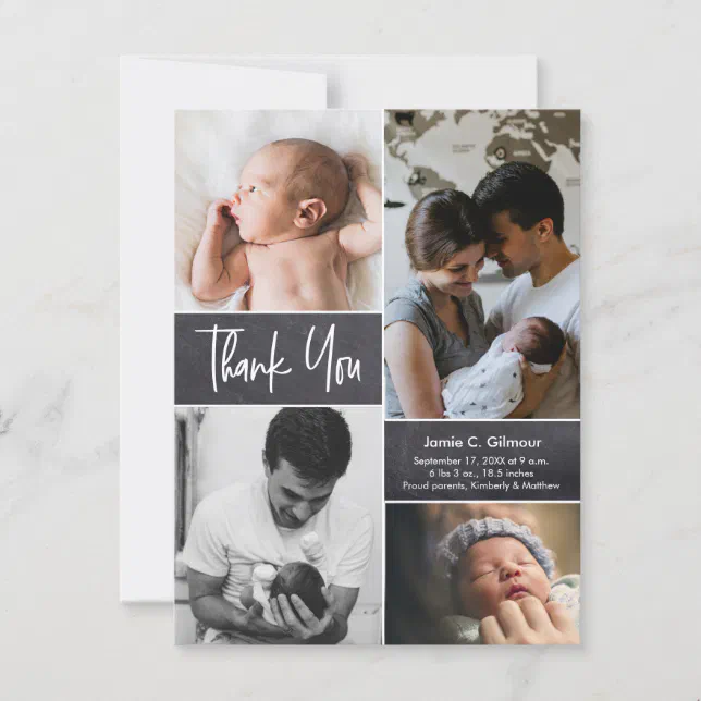 Baby shower photo thank you birth announcement postcard | Zazzle