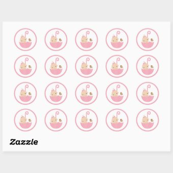 {baby shower} pink baby shower sticker | Zazzle