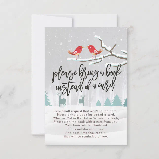 Baby Shower Please Bring a Book Instead of a Card | Zazzle