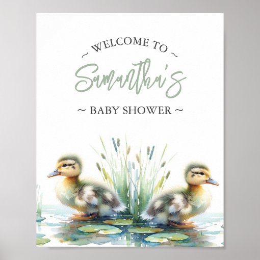 Baby Shower Posters Duck Welcome Sign | Zazzle