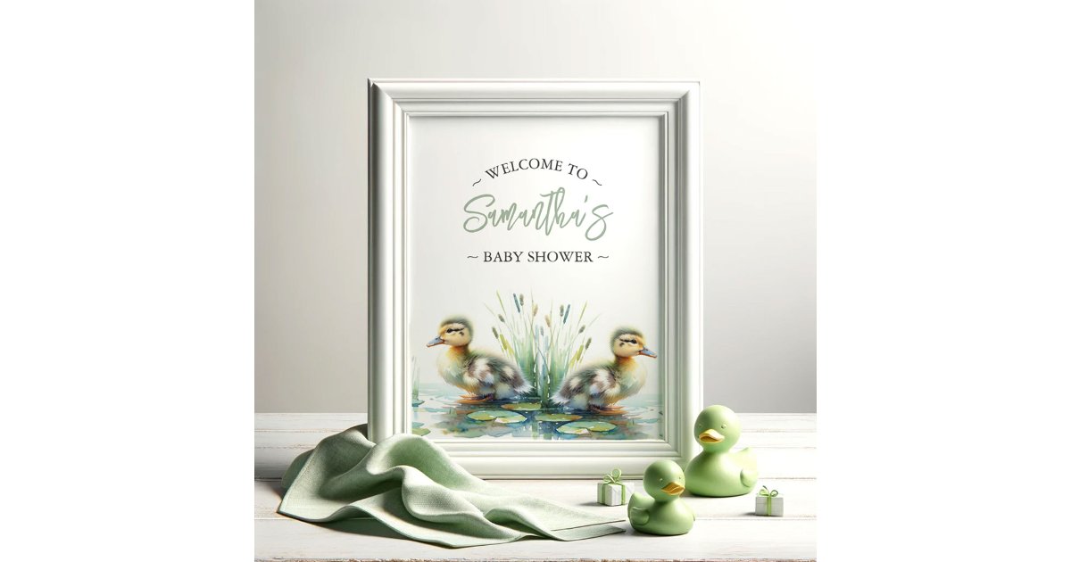 Baby Shower Posters Duck Welcome Sign | Zazzle