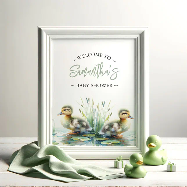 Baby Shower Posters Duck Welcome Sign | Zazzle