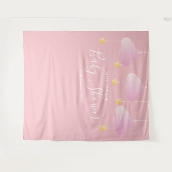Baby Shower Pretty Pink Photo Booth Backdrop | Zazzle