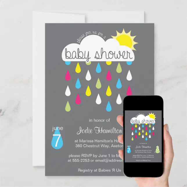 Baby Shower Rain Cloud Invitation | Zazzle