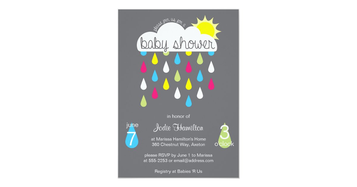 Baby Shower Rain Cloud Invitation | Zazzle.com