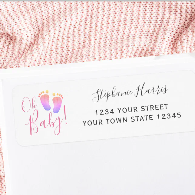 Baby Shower Return Address Label | Zazzle