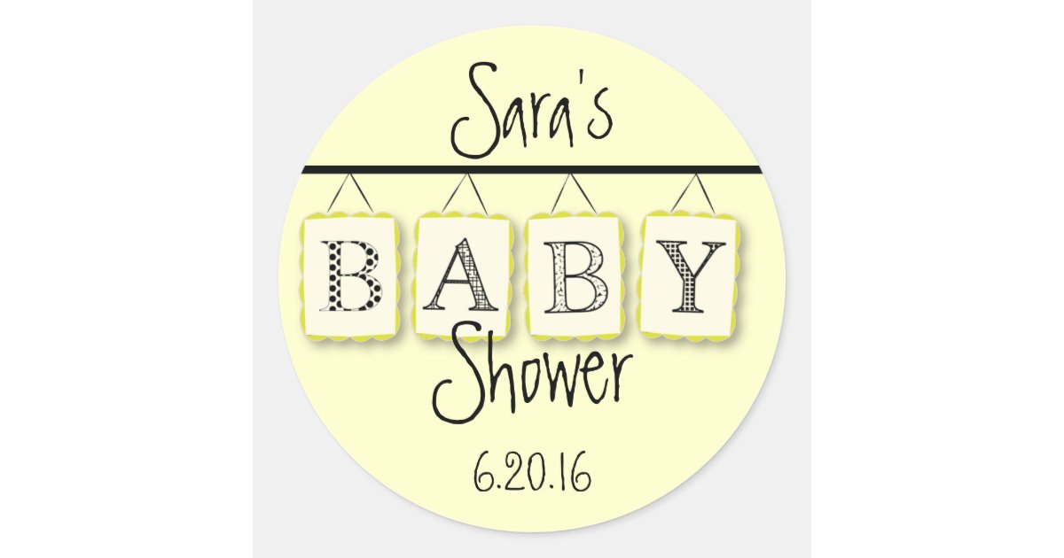 Baby Shower Round Sticker | Zazzle