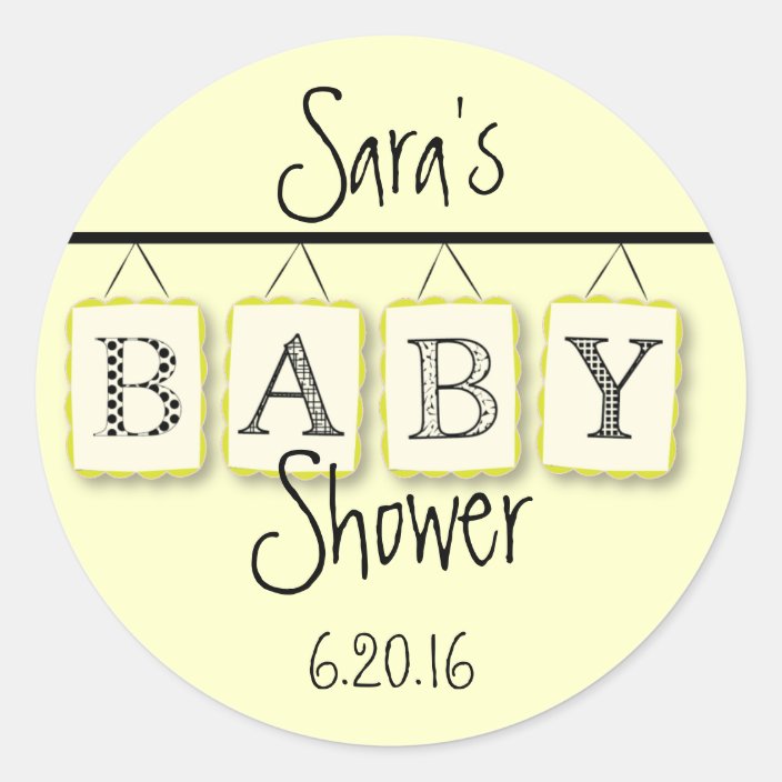 Baby Shower Round Sticker | Zazzle.com