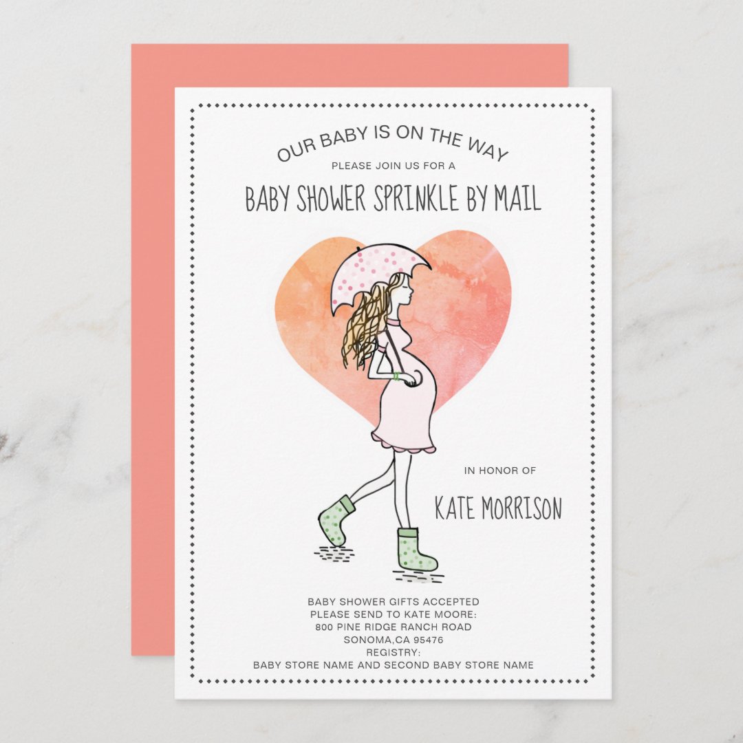 Baby Shower Sprinkle By Mail Invitation | Zazzle
