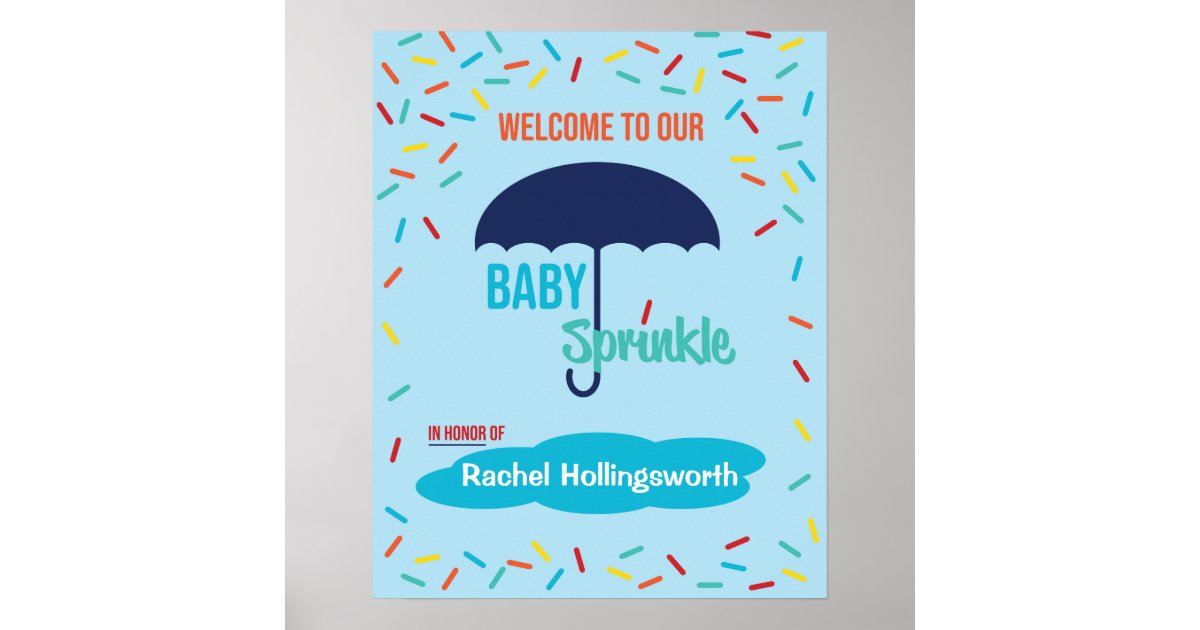 Baby Shower Sprinkle Welcome Poster Sign | Zazzle