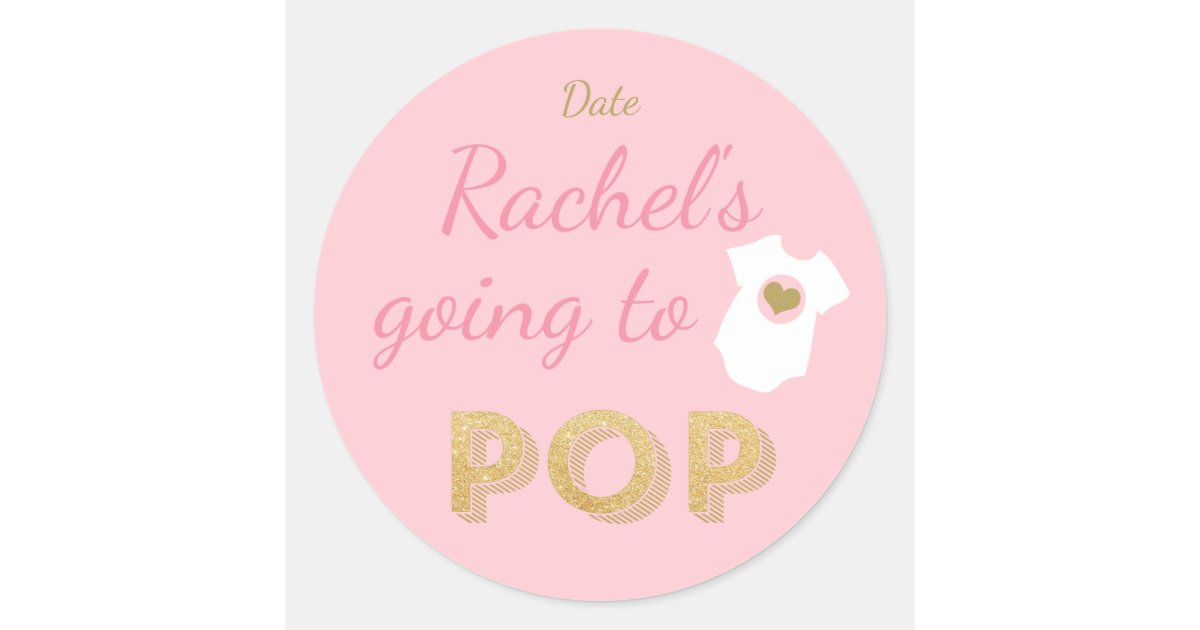 BABY SHOWER STICKER | GOING TO POP | Zazzle