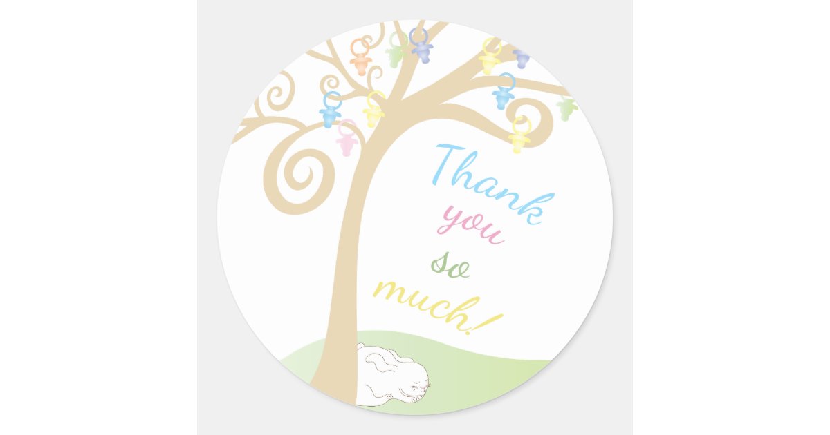 Baby Shower Stickers Paci Bunny | Zazzle