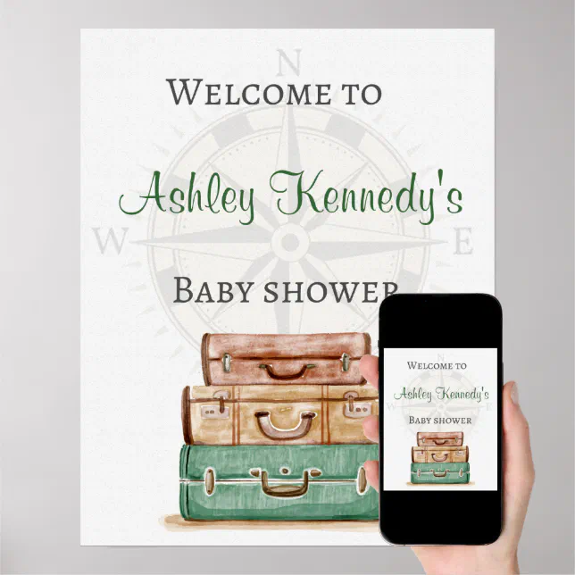 Baby shower travel theme party welcome sign | Zazzle