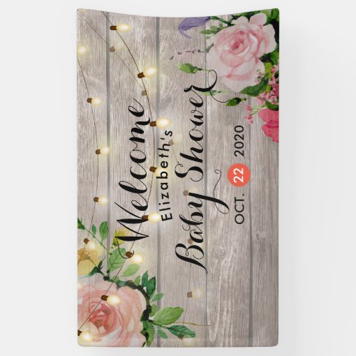 Baby Shower Watercolor Succulent Plants White Wood Banner | Zazzle