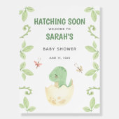 Baby Shower Welcome Hatching Soon Cute Dinosaur Foam Board | Zazzle