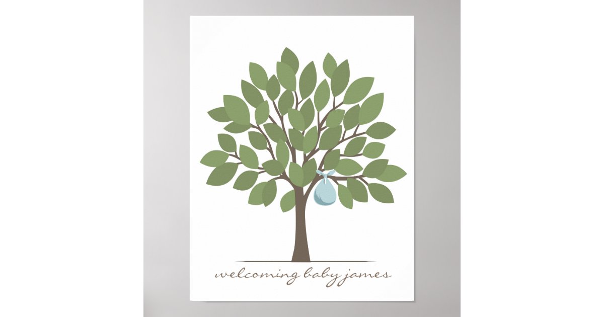 Baby Signature Tree - Blue Poster | Zazzle