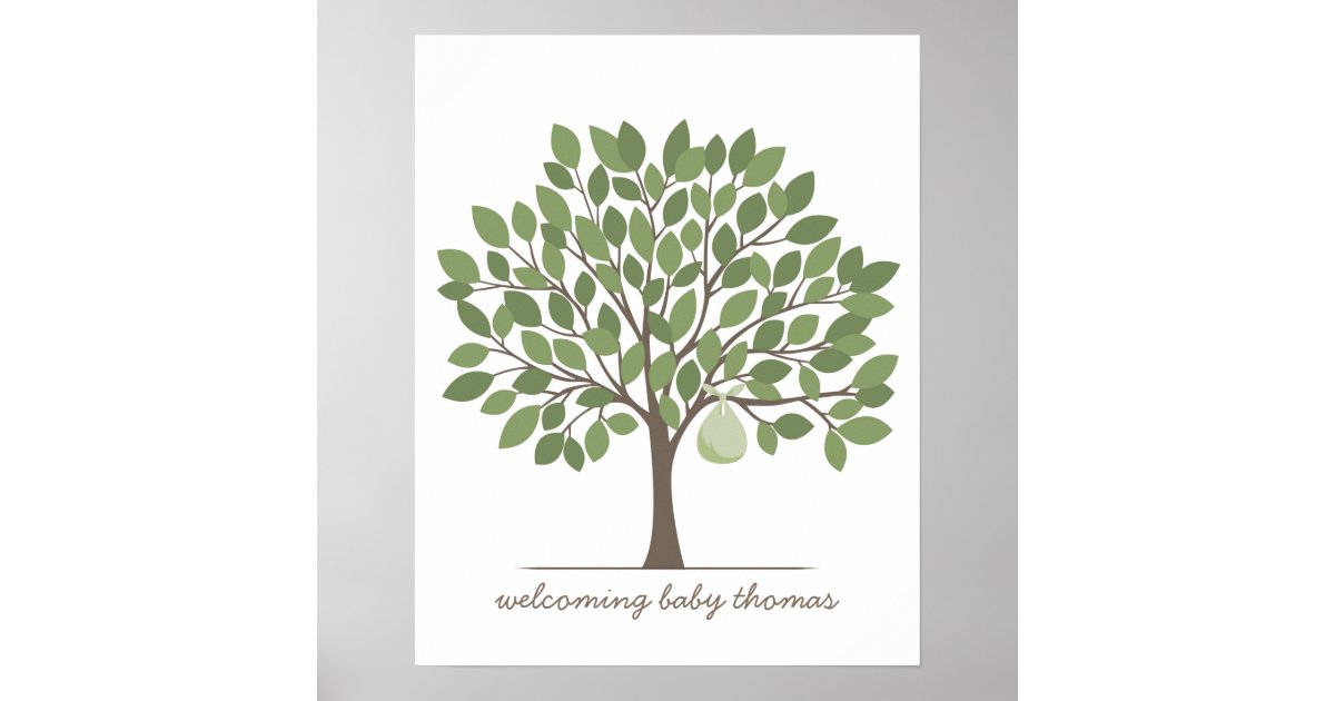 Baby Signature Tree - Large - Green Poster | Zazzle
