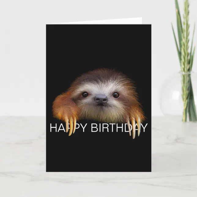 Baby Sloth Birthday Card | Zazzle