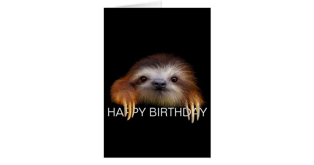 Baby Sloth Birthday Card | Zazzle.com