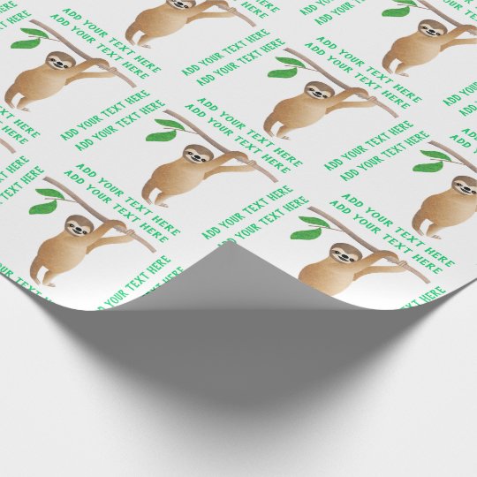 Baby Sloth Cute Personalized Custom Color Wrapping Paper | Zazzle.com