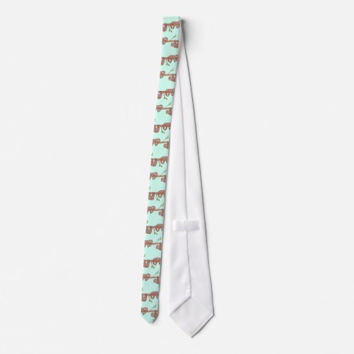 Baby Sloths hanging on Tree Pattern Neck Tie | Zazzle