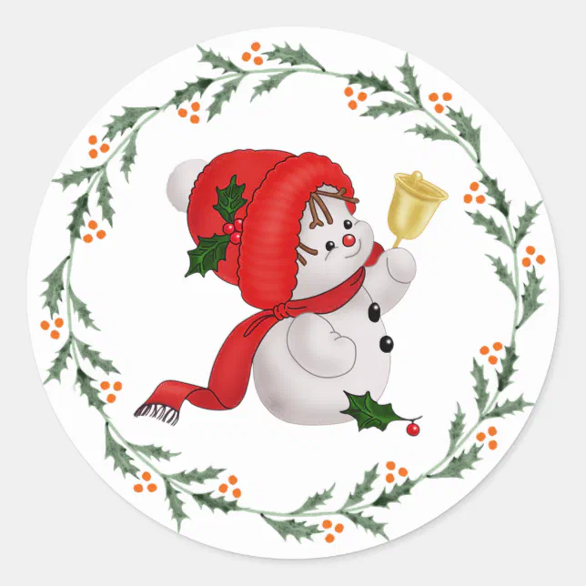 Baby Snowman Classic Round Sticker | Zazzle