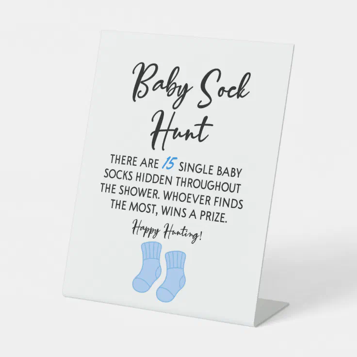 Baby Sock Hunt Baby Shower Game Sign | Zazzle