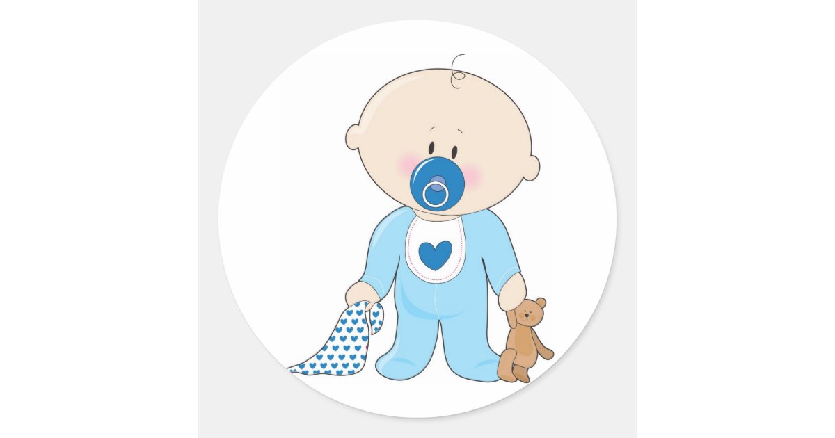 Baby Soother Boy Classic Round Sticker | Zazzle