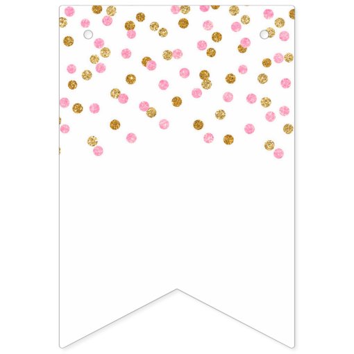 Baby Sprinkle Banner Pink Gold Confetti | Zazzle