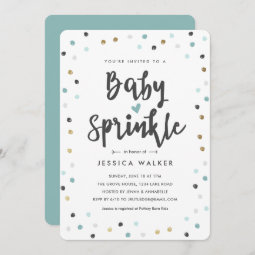 Baby Sprinkle Blue Confetti Boy Baby Sprinkle Invitation | Zazzle