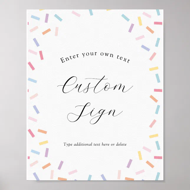 Baby Sprinkle Custom Text Sign | Zazzle
